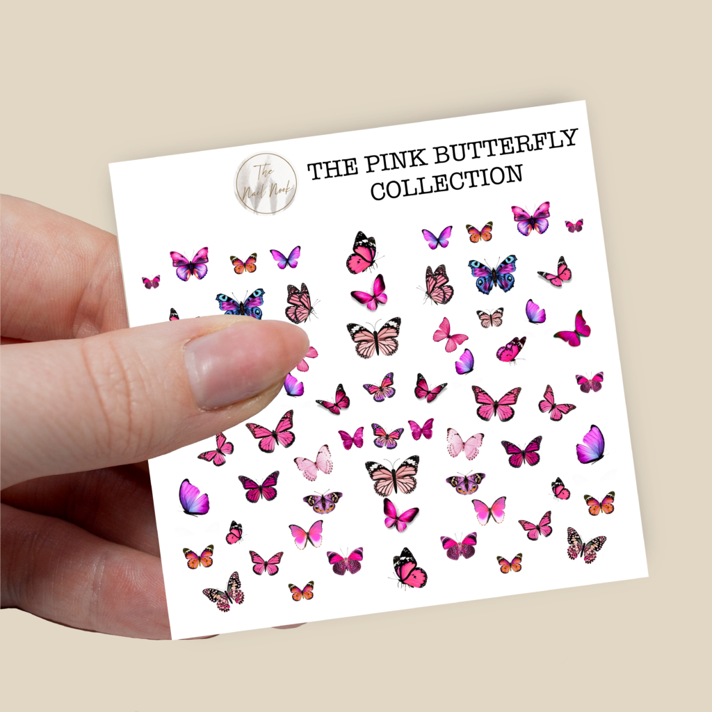 The pink butterfly collection nail decals - The Nail Nook